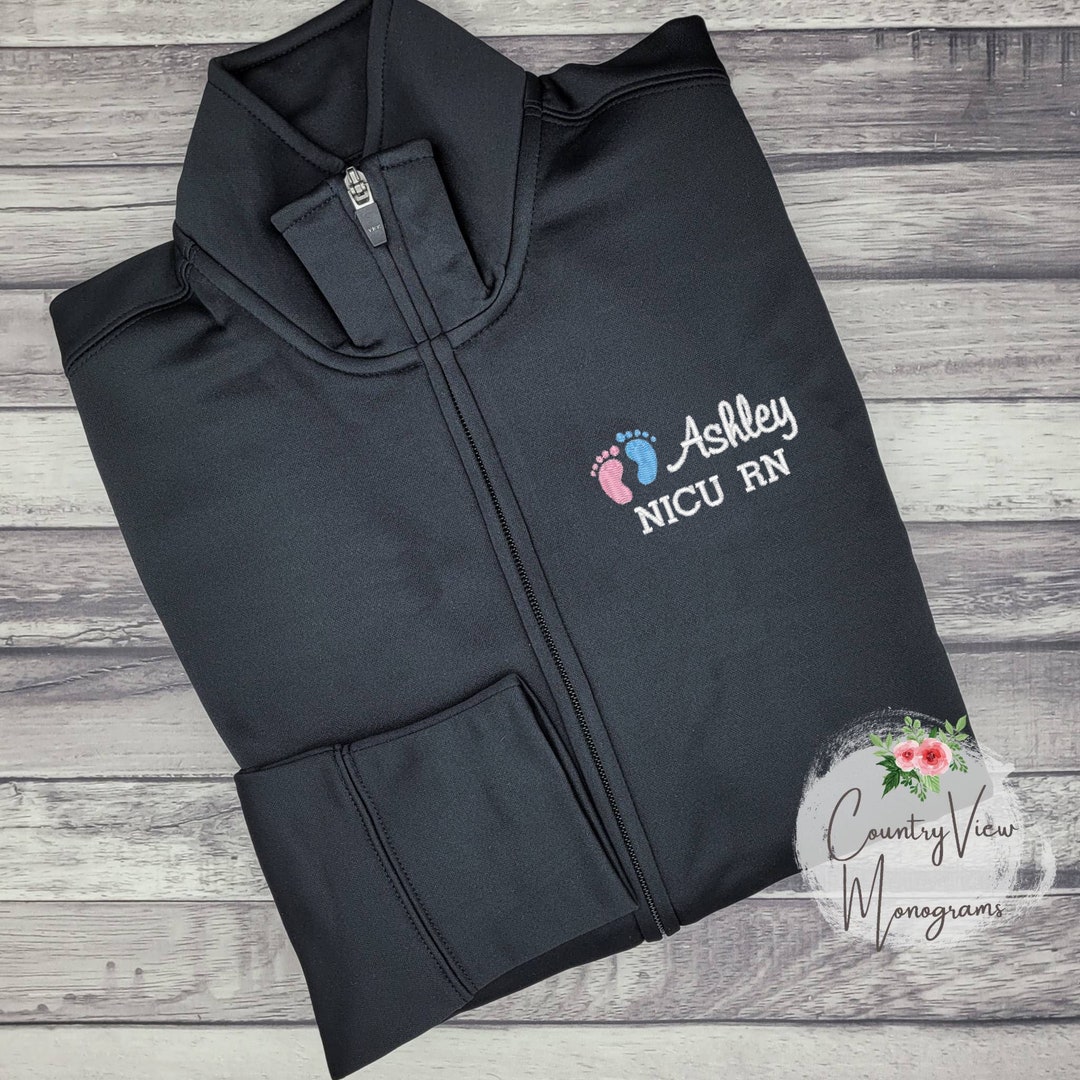 Custom Medical Jacket With Mini Baby Footprints Plus Name and ...