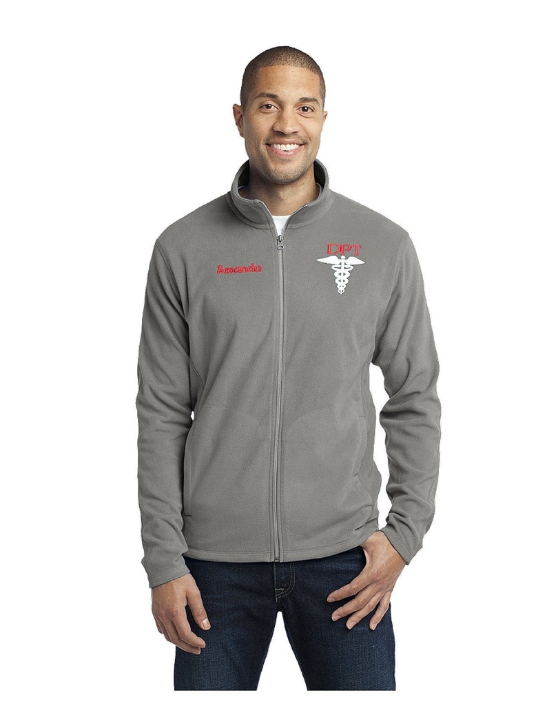 MENS/Unisex-Caduceus Medical Jacket-DPT OT Slp Rn Fleece | Etsy