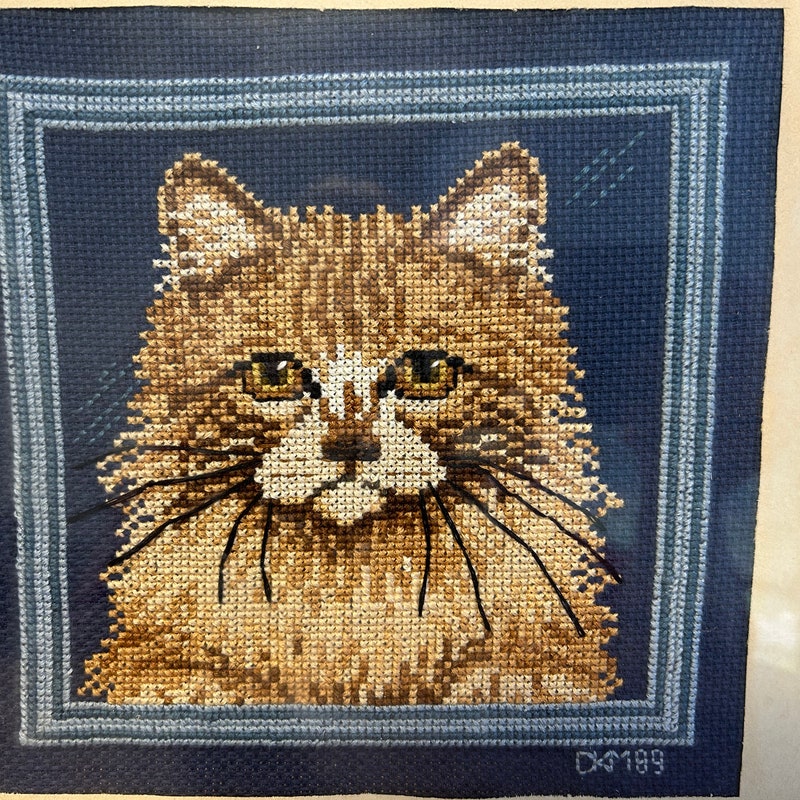 Cat Needlepoint - Etsy
