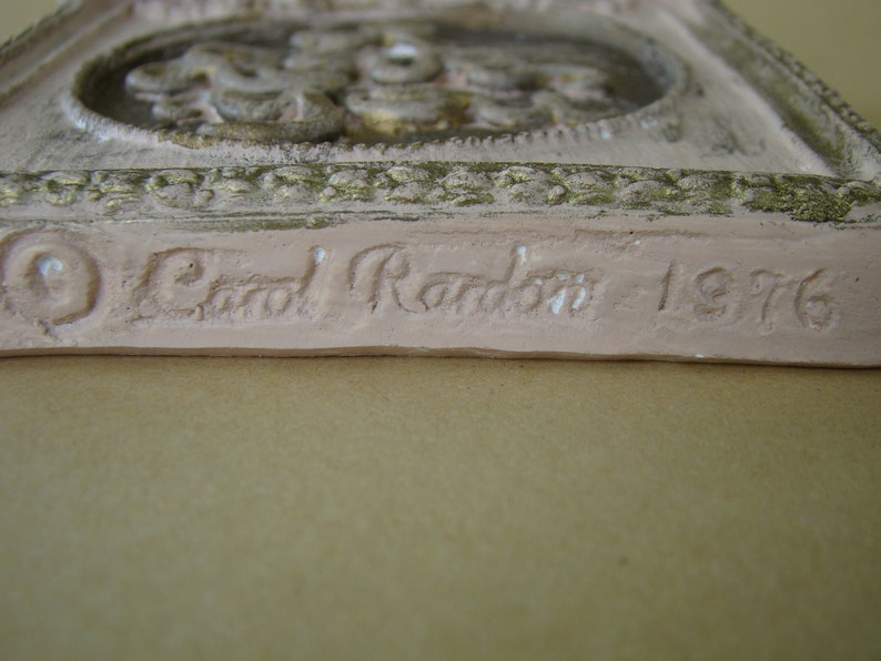 Vintage Carol Rardon Chalkware Plaque I Love You 1976 | Etsy