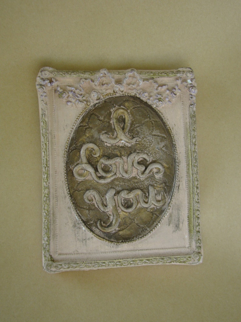 Vintage Carol Rardon Chalkware Plaque I Love You 1976 | Etsy