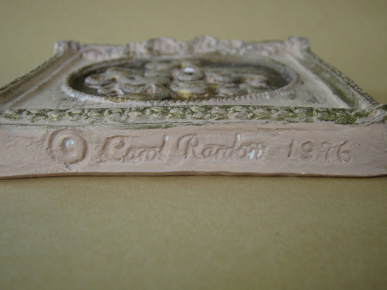 Vintage Carol Rardon Chalkware Plaque I Love You 1976 | Etsy