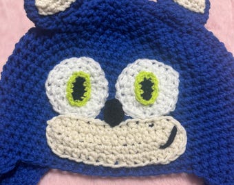 100% Merino Wool Sonic Hedgehog Inspired Child's Kid's Hat Knit Crochet ...