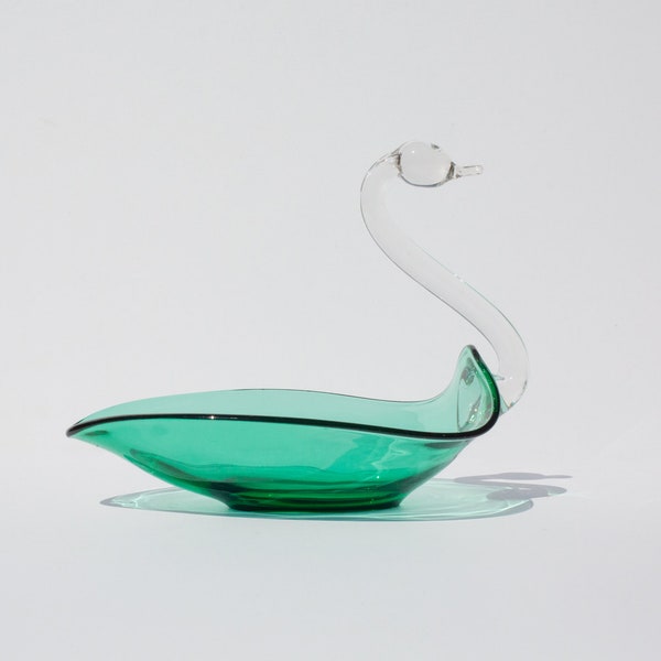 Glass Swan Dish - Etsy