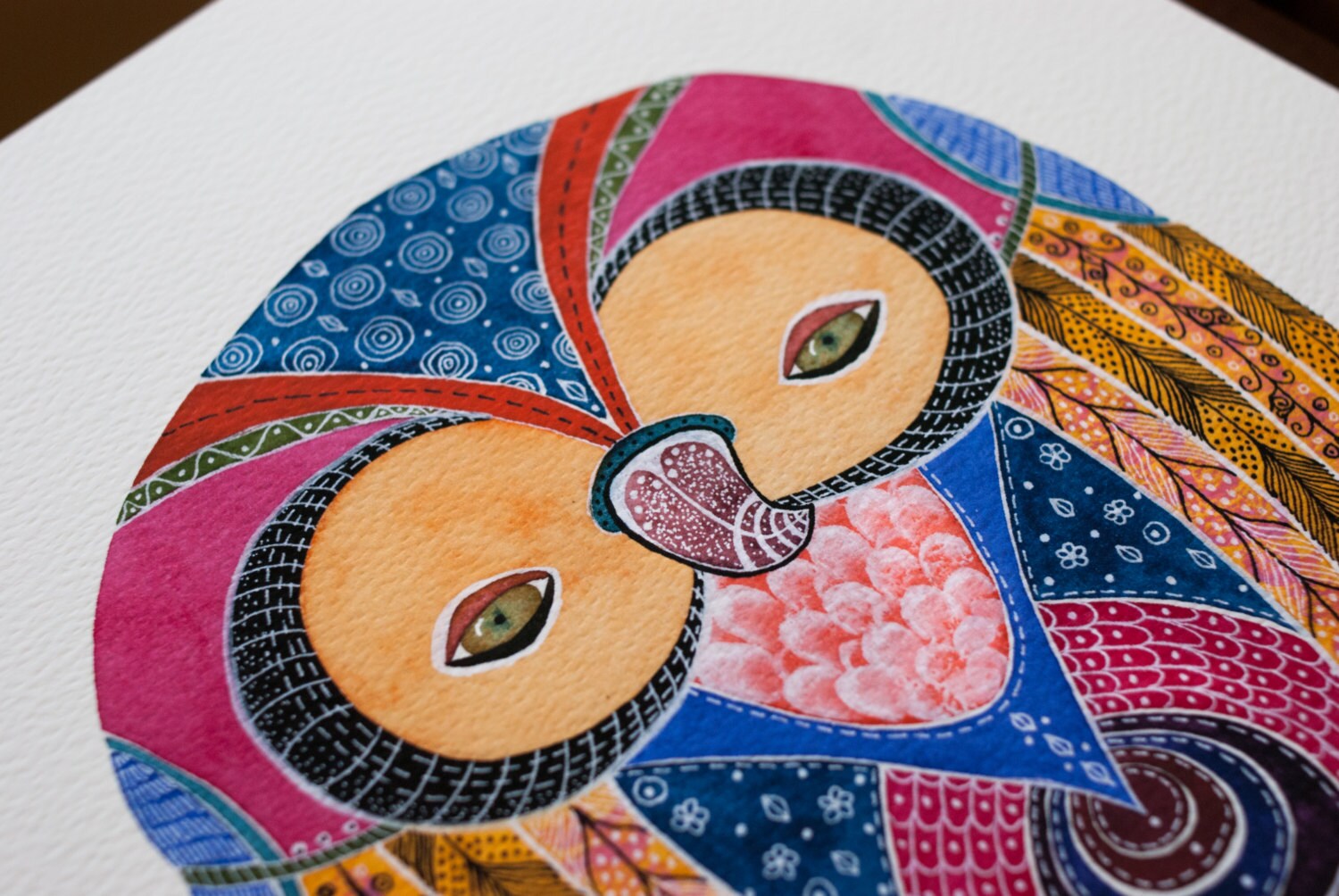 Golden Rose Owl Watercolor Art Print Friendship Gift Art - Etsy