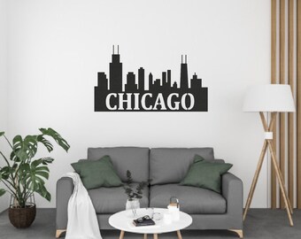 Chicago Skyline Metal Wall Art - Etsy