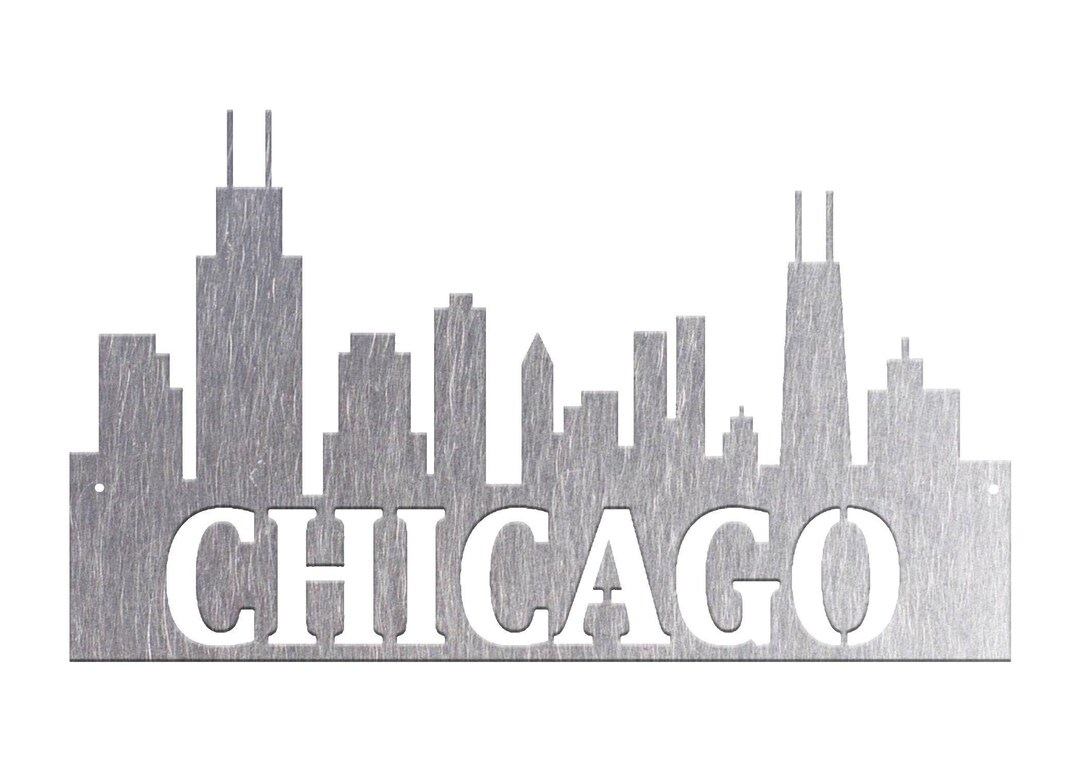 Chicago Skyline Home Wall Art Steel Wall Hanging Sign - Etsy
