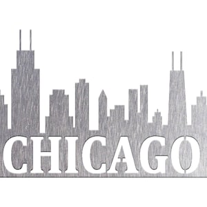 Chicago Skyline Home Wall Art Steel Wall Hanging Sign Metal Home Decor ...