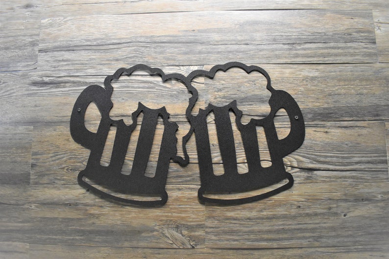 Bar Beer Mugs Metal Wall Art Sign Home Basement Pub Beer | Etsy