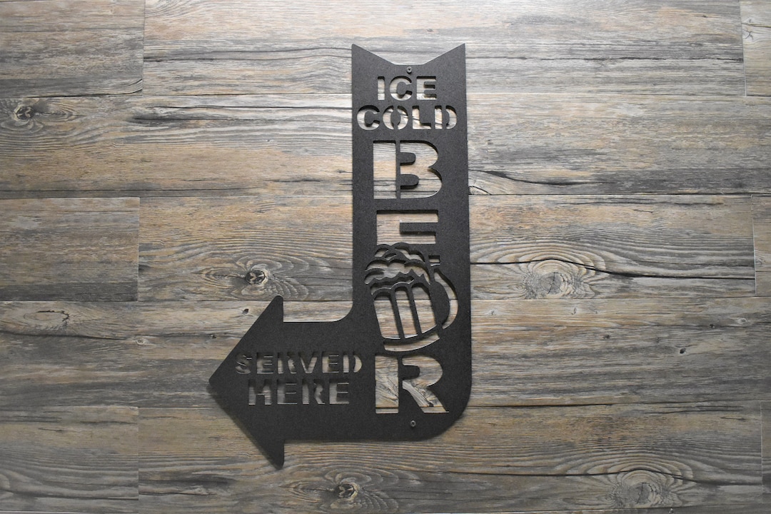 16" to 30" Bar Beer Sign Arrow Pub Sign Steel Metal Wall Art Decal Made ...