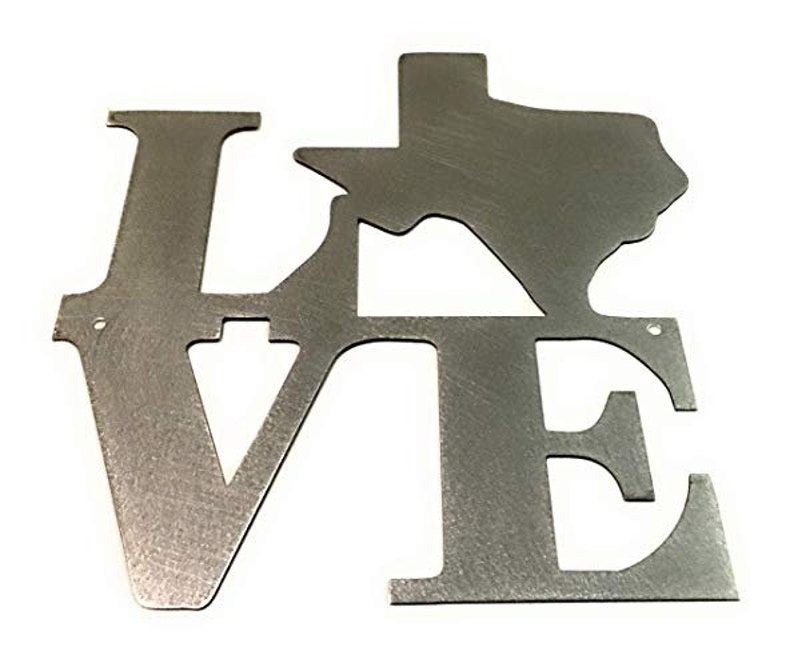 Love Texas State sign steel metal wall art decor | Etsy