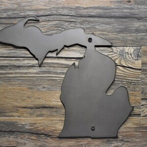 Metal Michigan State Outline Map Border Mitten Steel Wall Hanging Art ...
