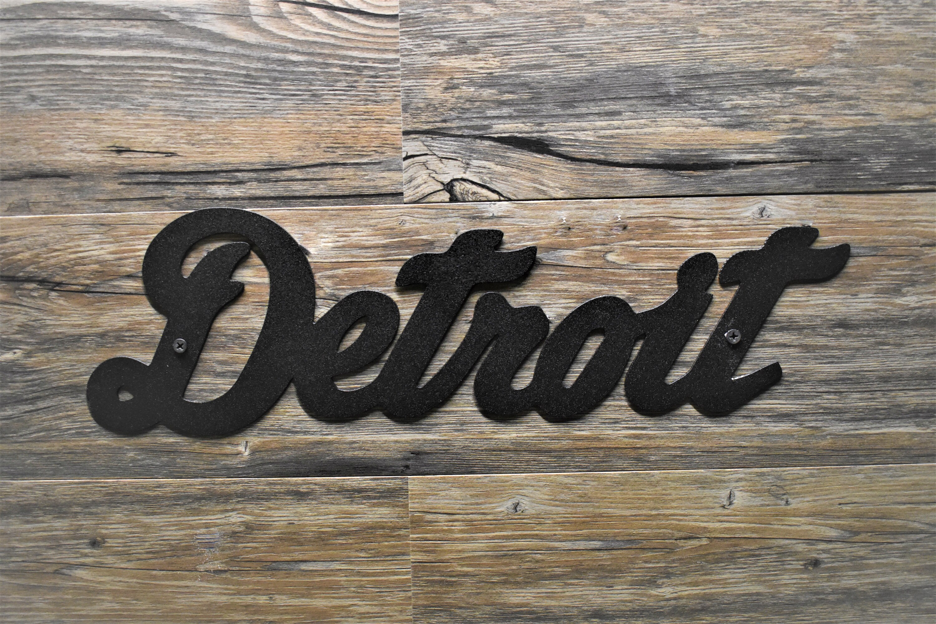 16 to 30 Rustic Patina Detroit Writing Steel City | Etsy