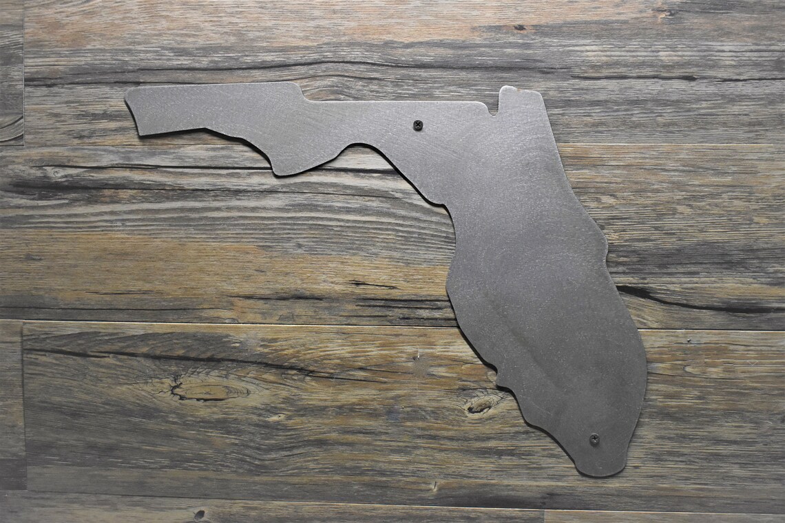 Metal Florida State Outline Border Steel Wall Art Sign Made in - Etsy