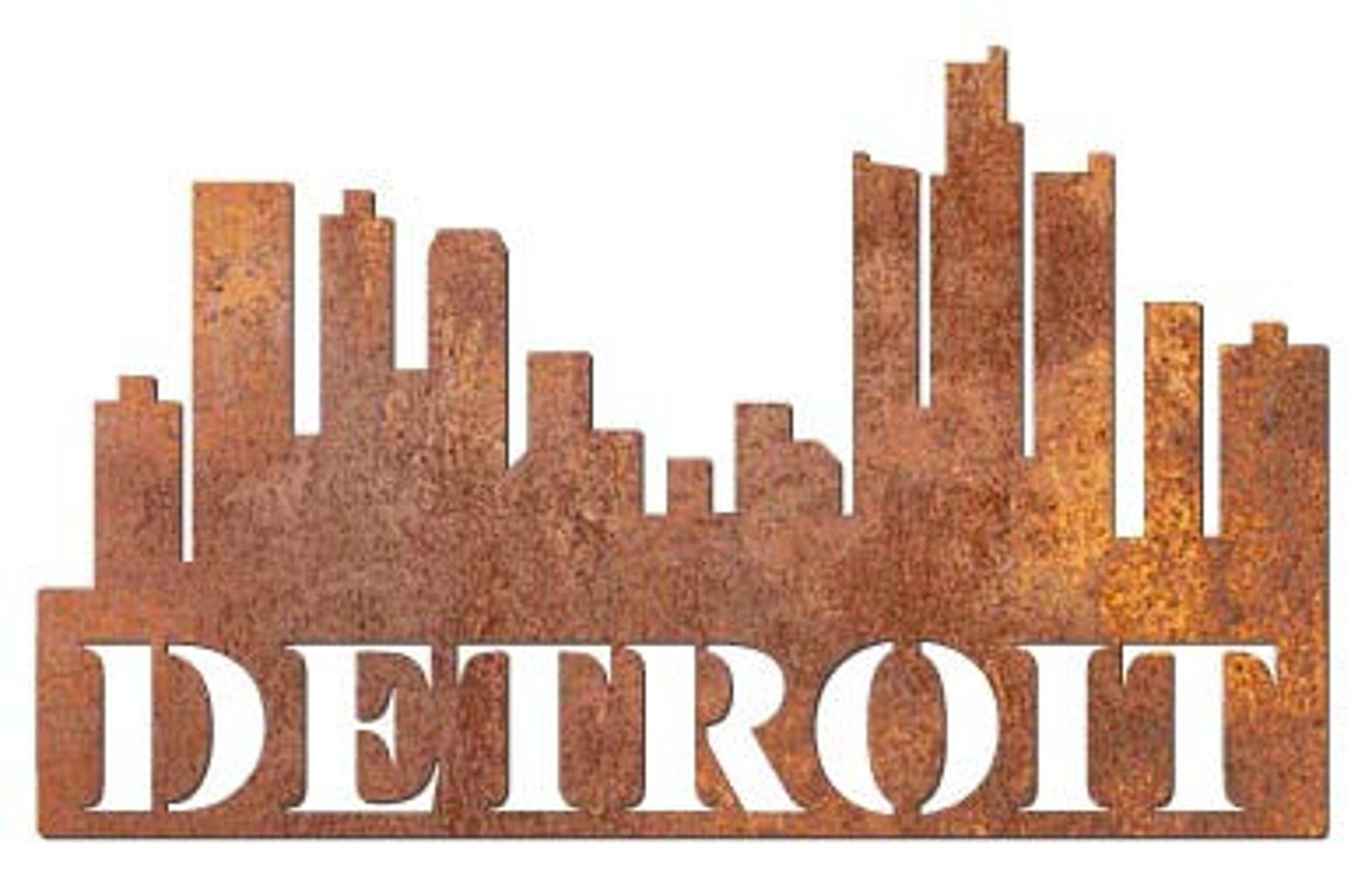 Rustic Detroit City Skyline Sign Home Wall Decor | Etsy