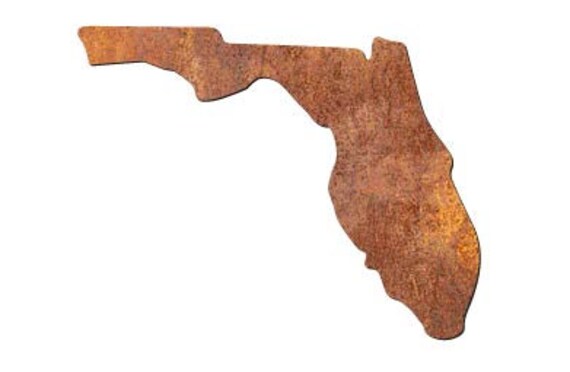 Metal Florida State Outline Border Steel Wall Art Sign Made in - Etsy