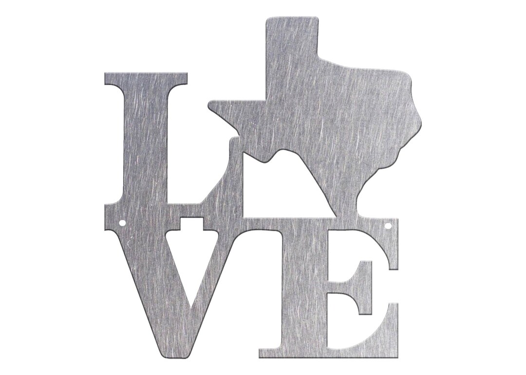 Love Texas State Sign Steel Metal Wall Art Decor - Etsy