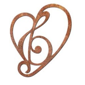 Music Note Heart Home Decor Steel Metal Wall Art - Etsy
