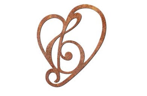 Music Note Heart Home Decor Steel Metal Wall Art | Etsy