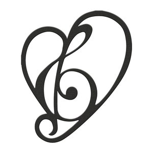 Music Note Heart Home Decor Steel Metal Wall Art - Etsy