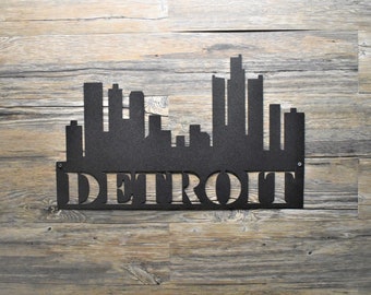 16 to 30 Rustic Patina Detroit Writing Steel City | Etsy