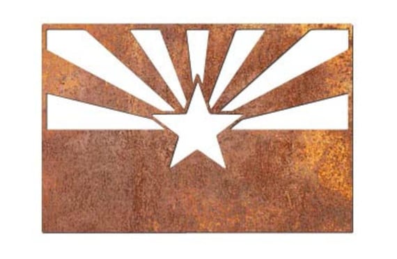 Large Arizona State Flag Metal Wall Hanging Decor Sign - Etsy