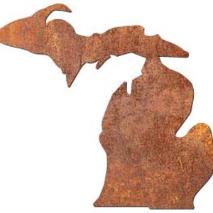 Metal Michigan State Outline Map Border Mitten Steel Wall Hanging Art ...