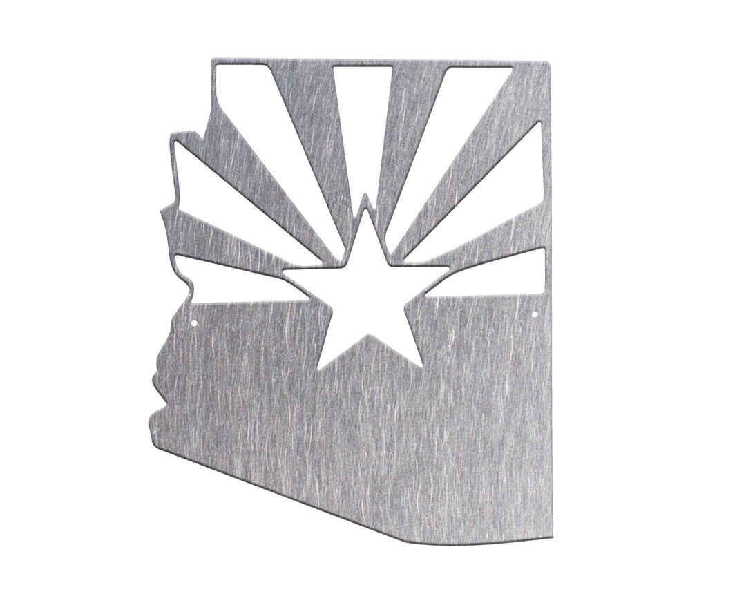 16" to 30" Arizona Outline State Flag Wall Art - Metal Home Decor ...