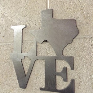 Love Texas State Sign Steel Metal Wall Art Decor - Etsy