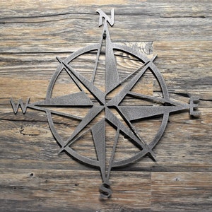 16 to 36 Nautical Star Compass Steel Wall Decor Wall Art Rustic Vintage ...