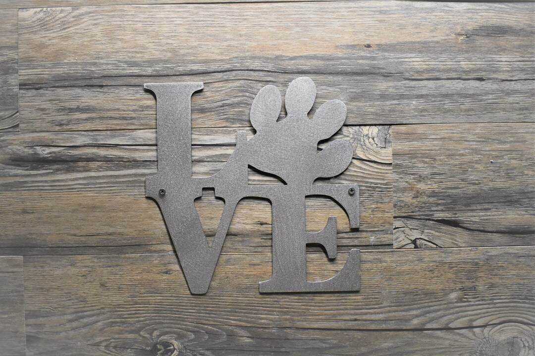 Love Paw Print Sign Puppy Steel Wall Hanging Metal Decal Decor, Various ...