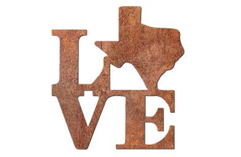 Love Texas State Sign Steel Metal Wall Art Decor | Etsy
