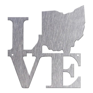 Love Ohio State Sign - Steel Home Wall Decor - Hanging Metal Art - Ohio ...