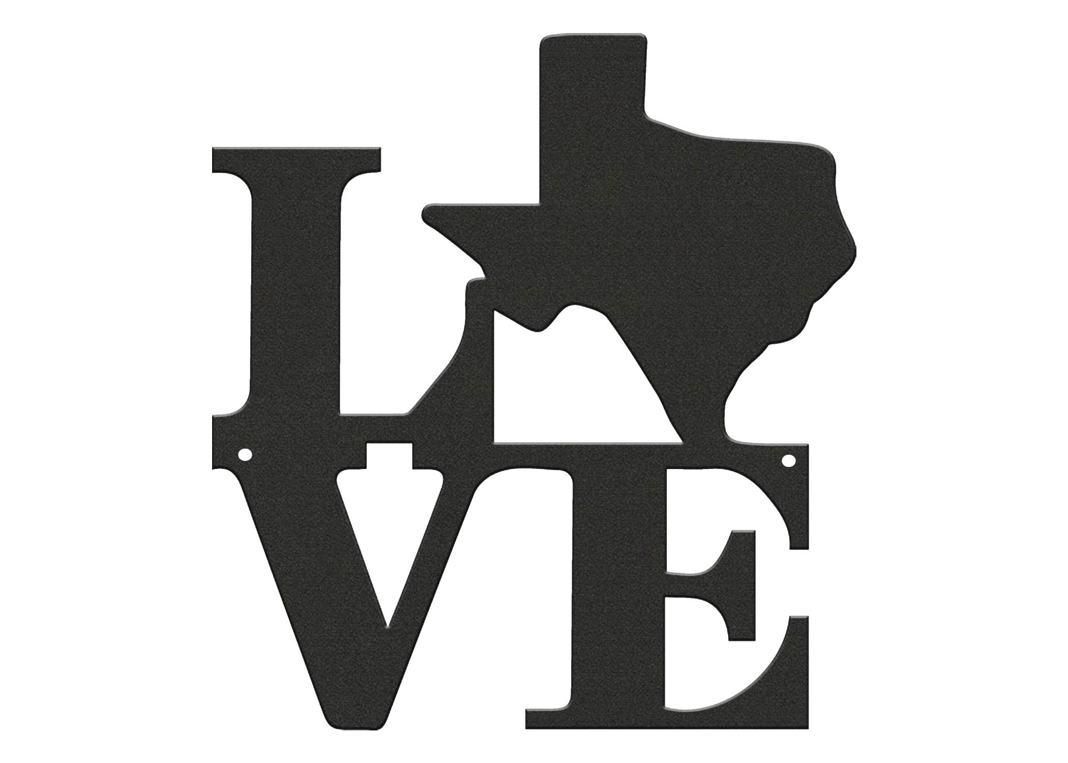 Love Texas State Sign Steel Metal Wall Art Decor - Etsy