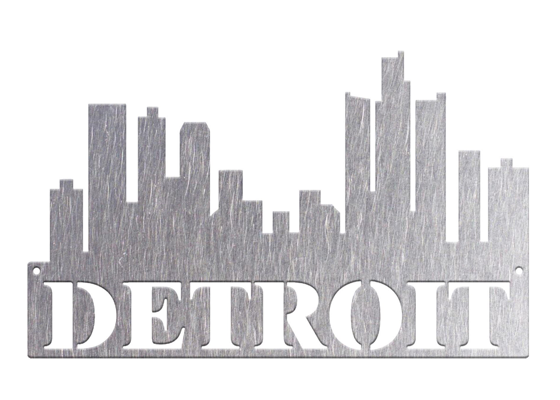 Rustic Detroit City Skyline Sign Home Wall Decor | Etsy