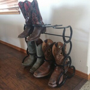 Horseshoe Boot Rack, Mudroom Storage, Cowboy Boot Holder, Entryway ...
