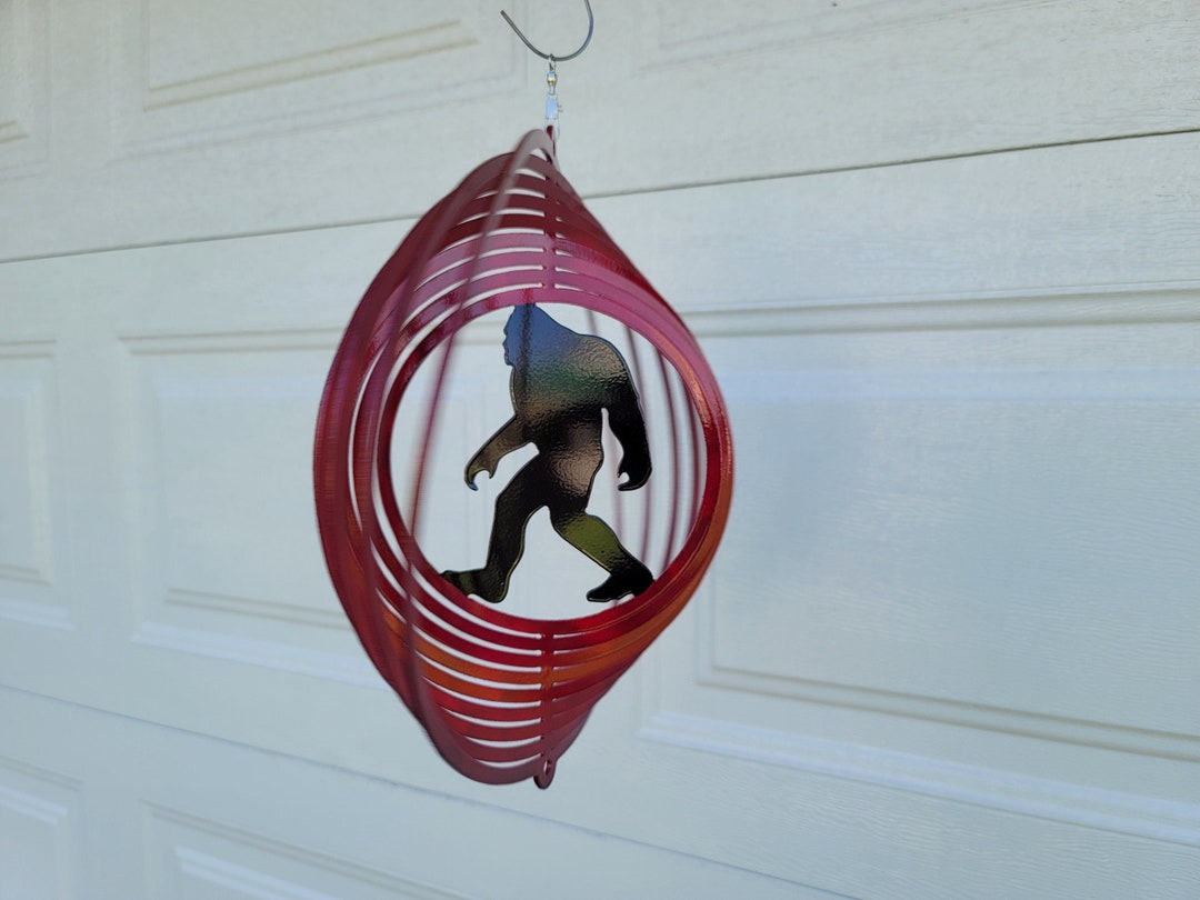 Bigfoot Wind Spinner, Sasquatch Gifts, Funny Garden Decorations, Metal ...