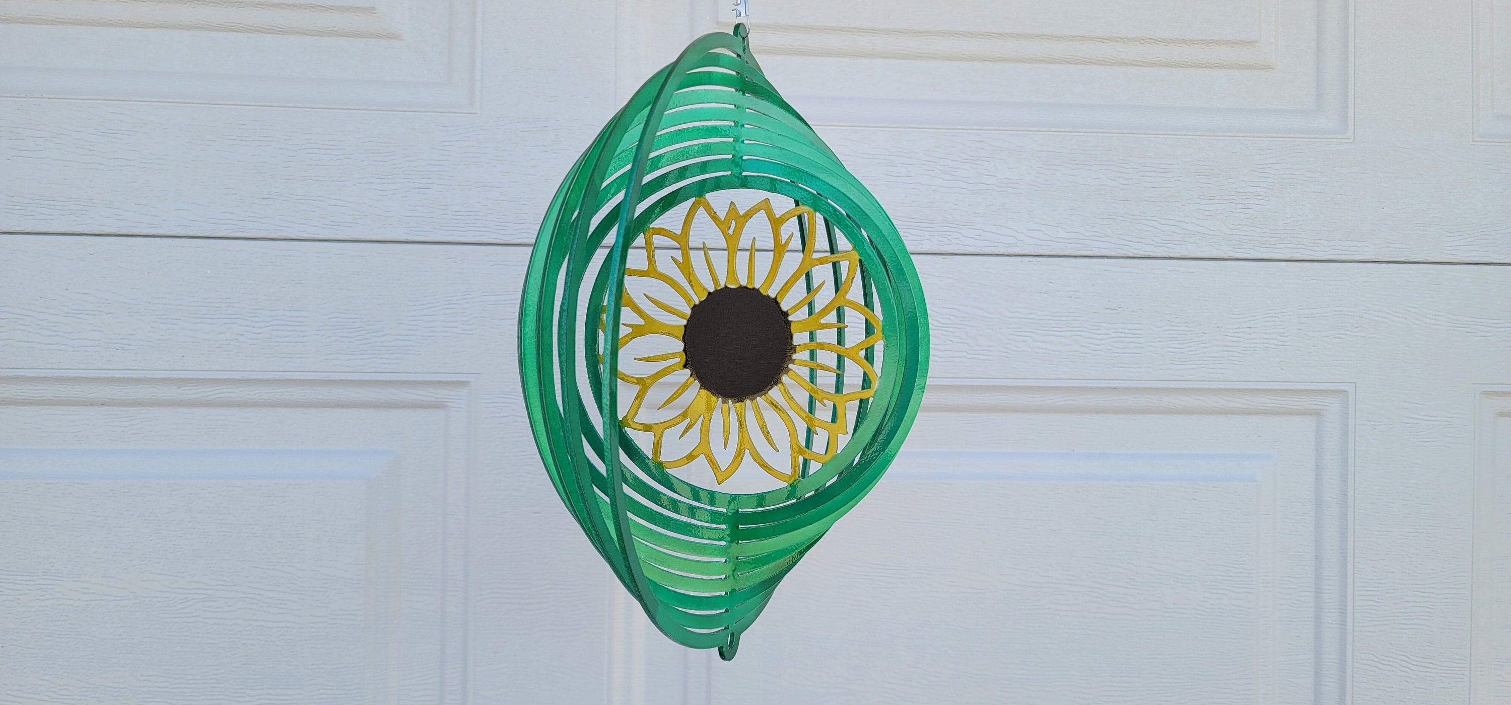 sunflower wind spinner for yard, hanging porch decor, sunflower decor ...