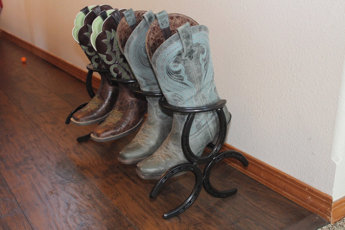 Horseshoe Boot Rack, Mudroom Storage, Cowboy Boot Holder, Entryway ...
