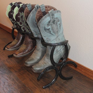 Horseshoe Boot Rack, Mudroom Storage, Cowboy Boot Holder, Entryway ...
