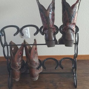 Horseshoe Boot Rack, Mudroom Storage, Cowboy Boot Holder, Entryway ...