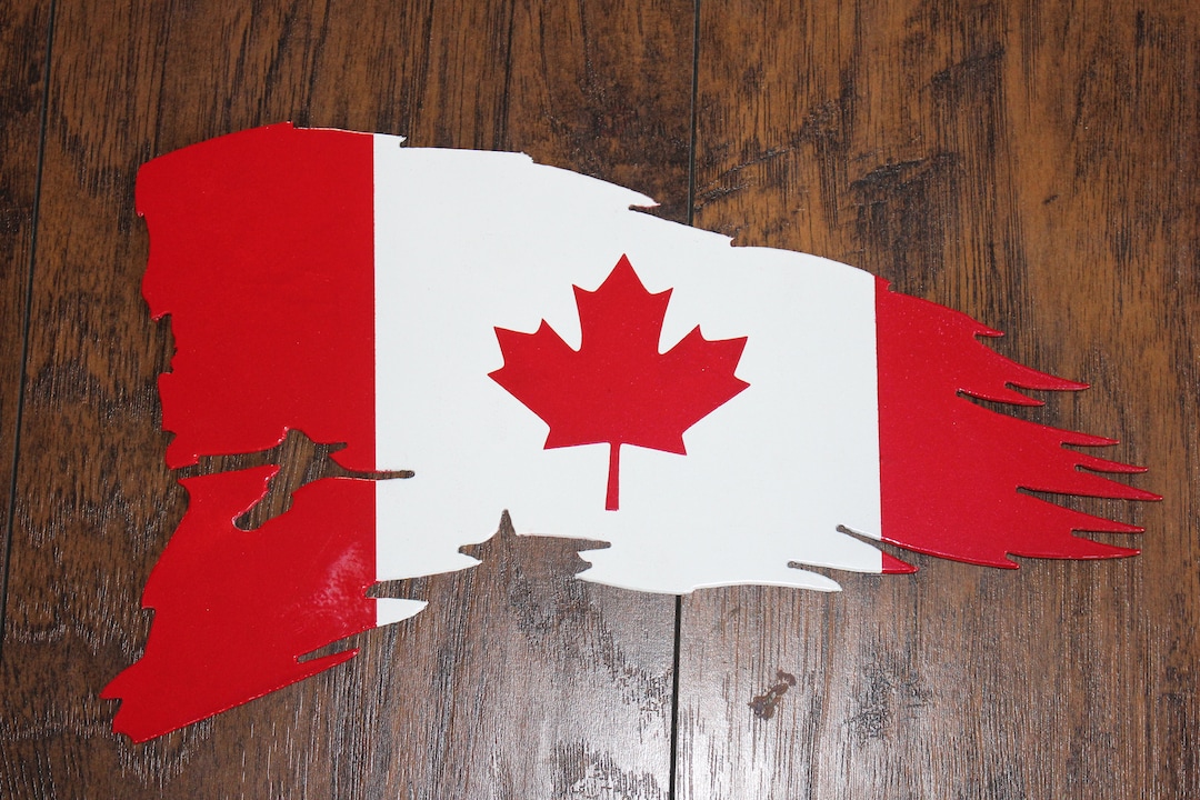 Canadian Tattered Flag - Etsy