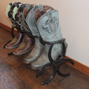 Horseshoe Boot Rack, Mudroom Storage, Cowboy Boot Holder, Entryway ...