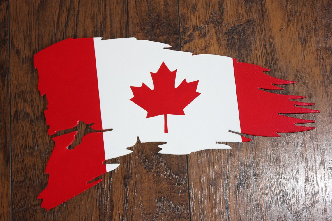 Canadian Tattered Flag - Etsy