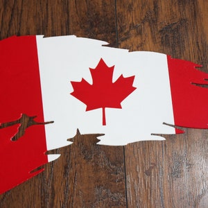 Canadian Tattered Flag - Etsy