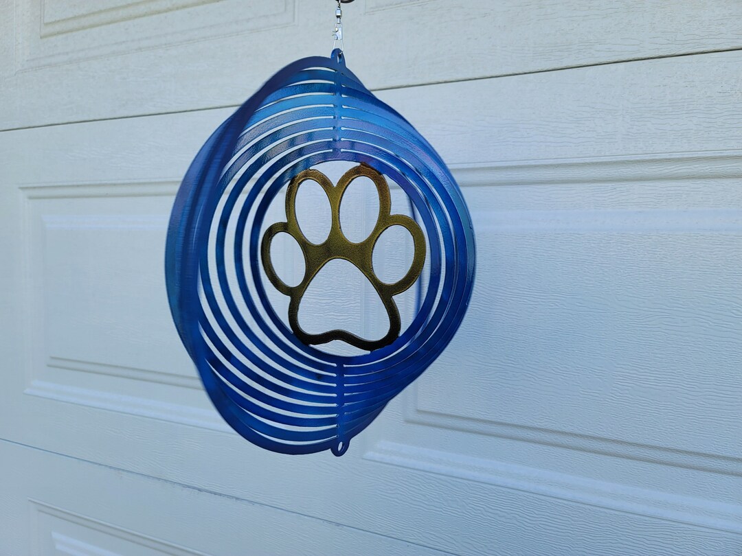 Dog Paw, Wind Spinner, Dog Gifts, Dog Lover Gift, Metal Yard Art, Pet ...