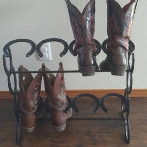 Horseshoe Boot Rack, Mudroom Storage, Cowboy Boot Holder, Entryway ...