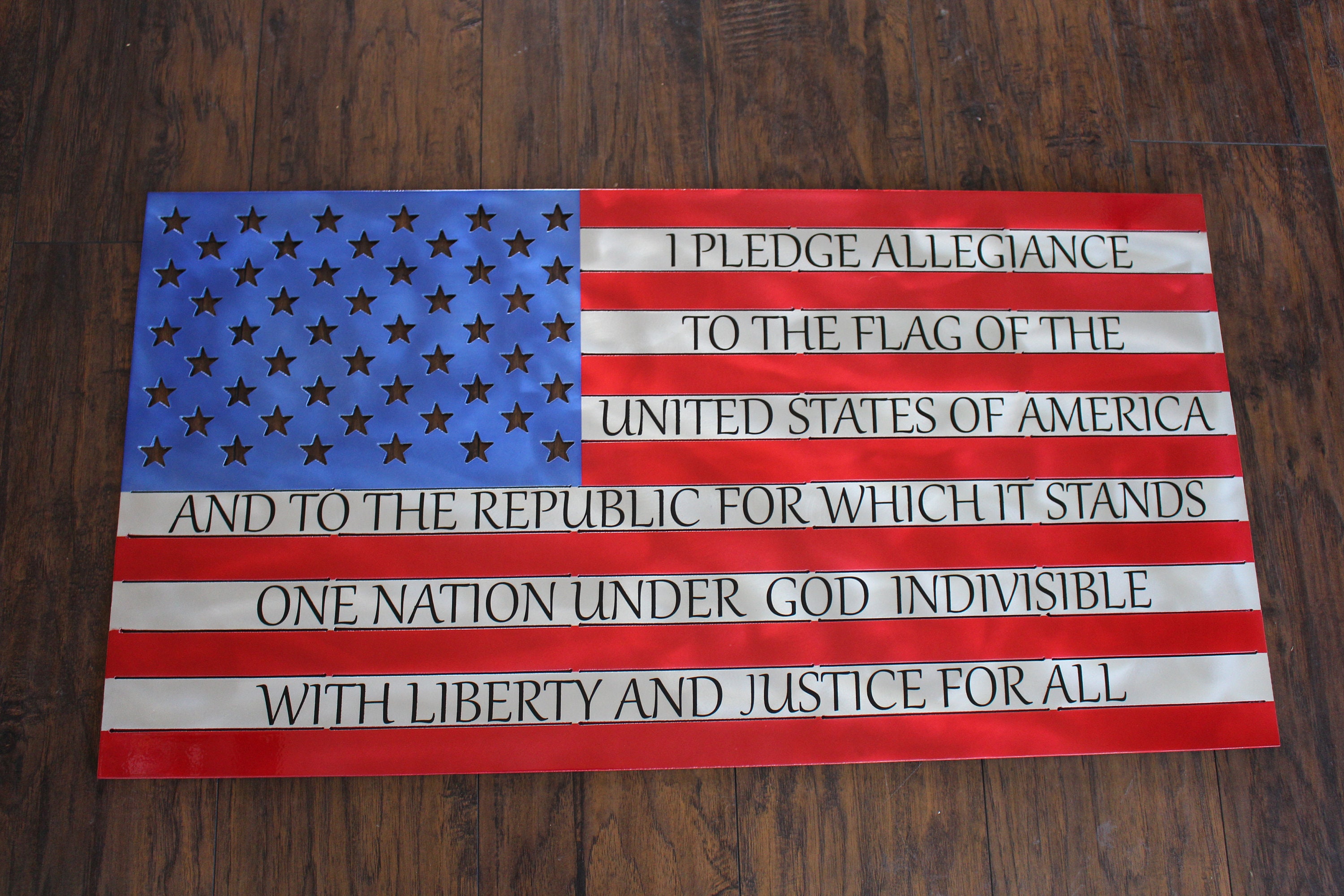 American Flag With Pledge Of Allegiance