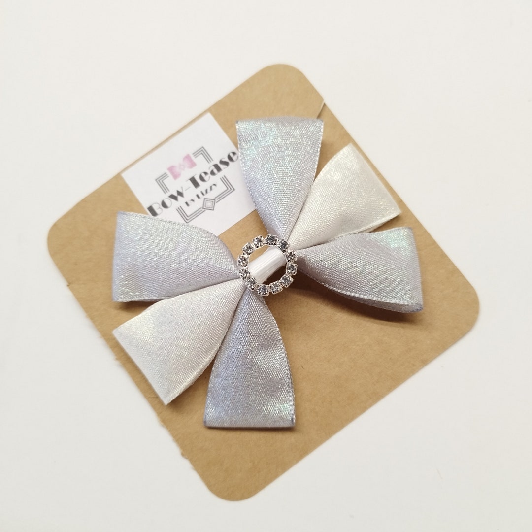 Silver Glitter Bow Mini Silver Bow Large Silver Bow Silver Bow Mini ...
