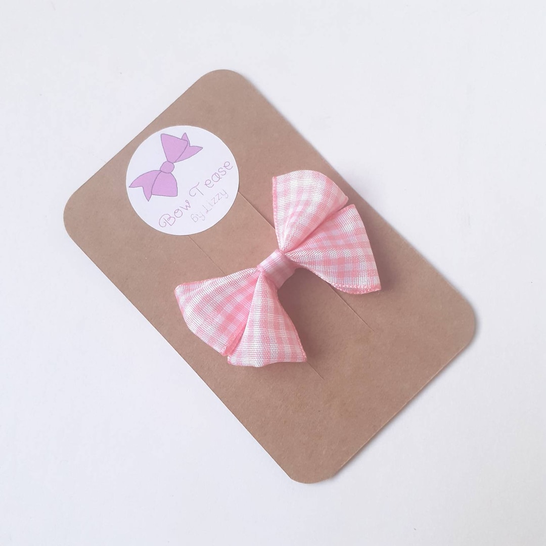 Pink Gingham Bow Mini Pink Gingham Bow Large Pink Gingham Bow Pink ...